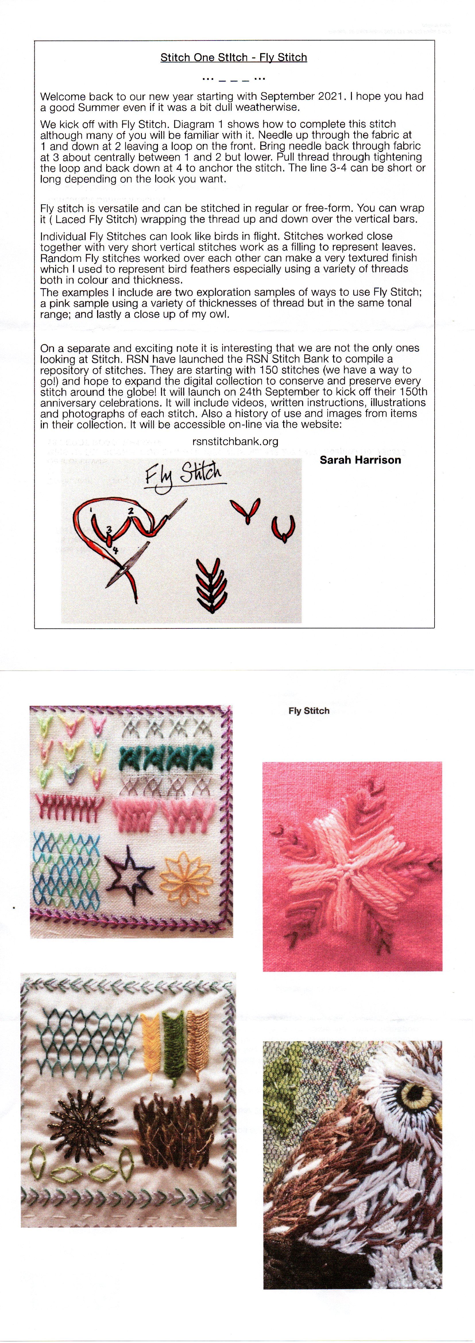 Fly Stitch – Horsham Creative Embroiderers
