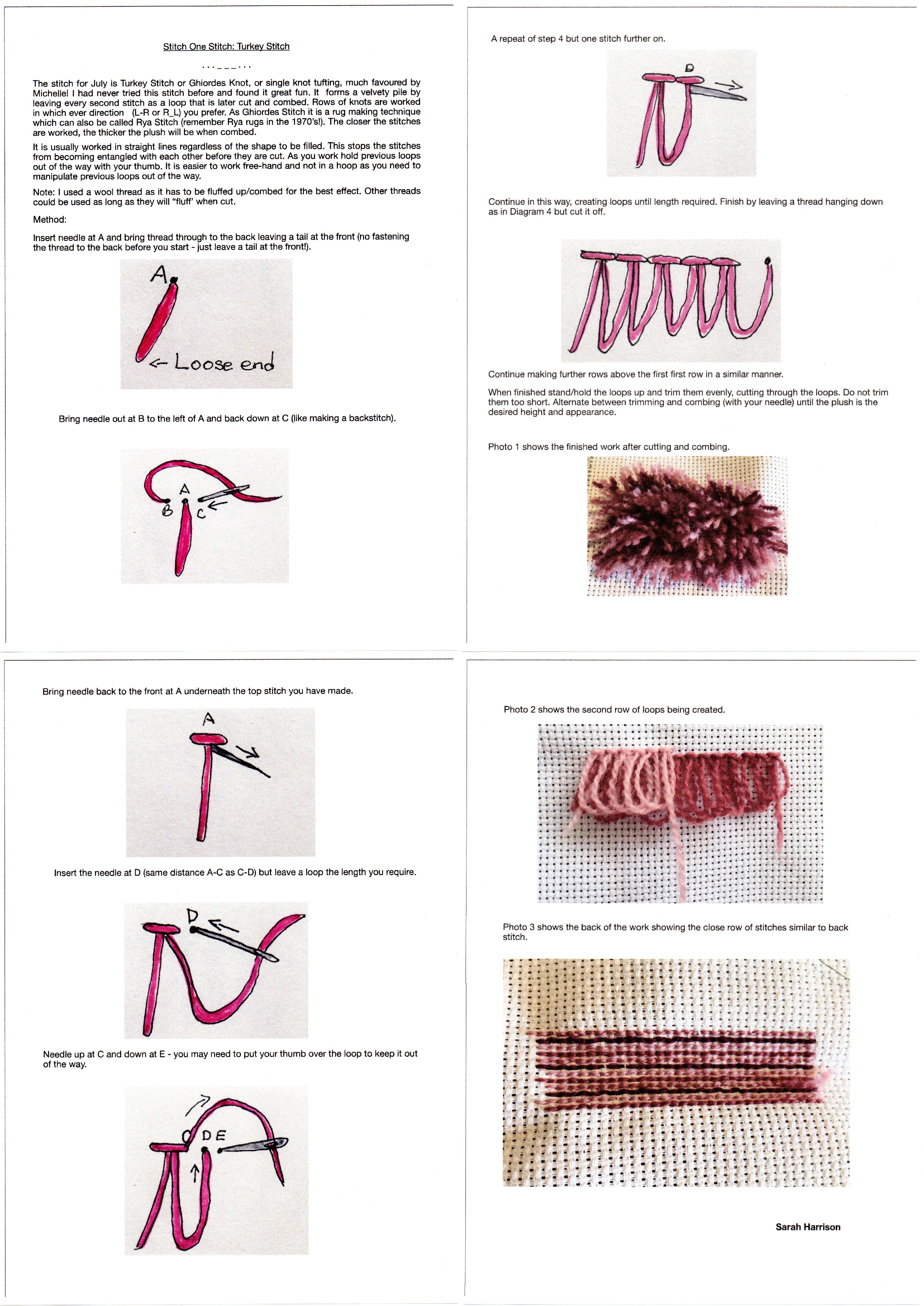 Turkey stitch – Horsham Creative Embroiderers