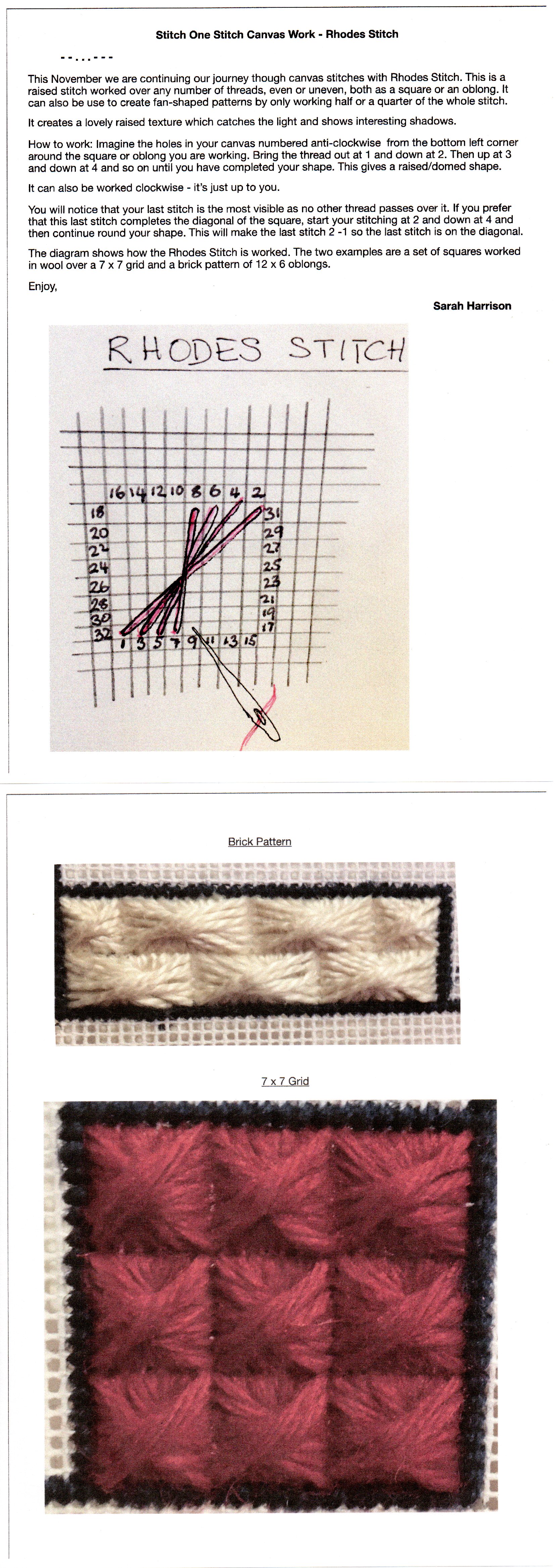 Rhodes Stitch – Horsham Creative Embroiderers