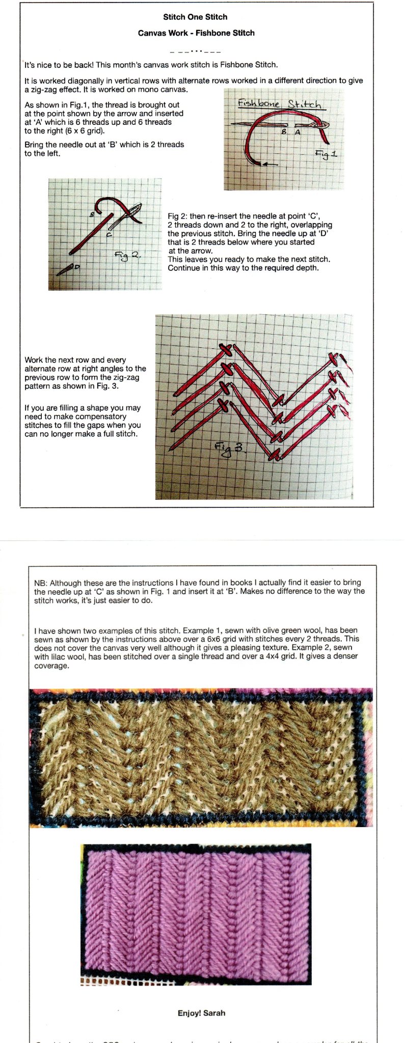 Fishbone Stitch – Horsham Creative Embroiderers